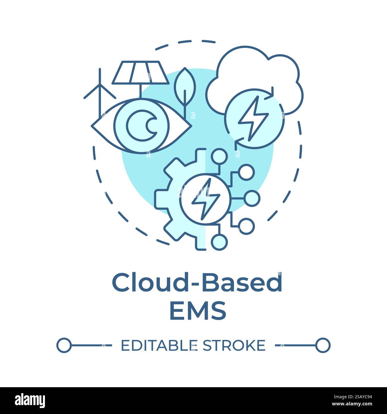 Cloud based EMS soft blue concept icon Stock Vector Image & Art - Alamy