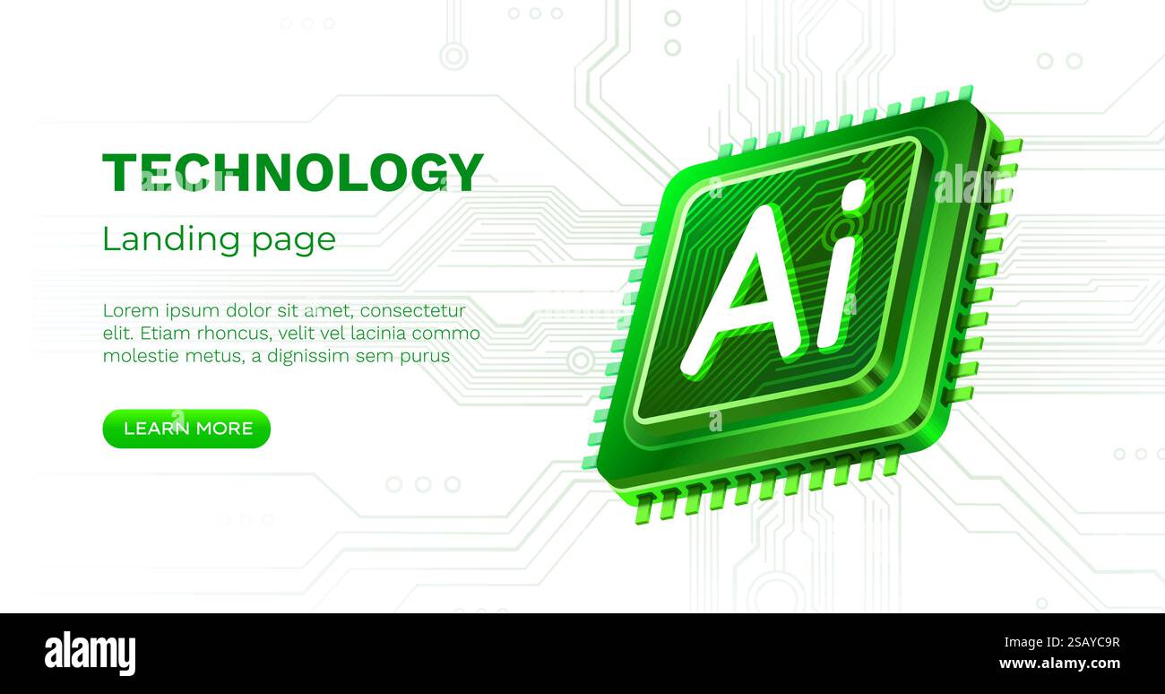 Ai chip, innovation tech, ai art technology. Vector illustration Stock ...