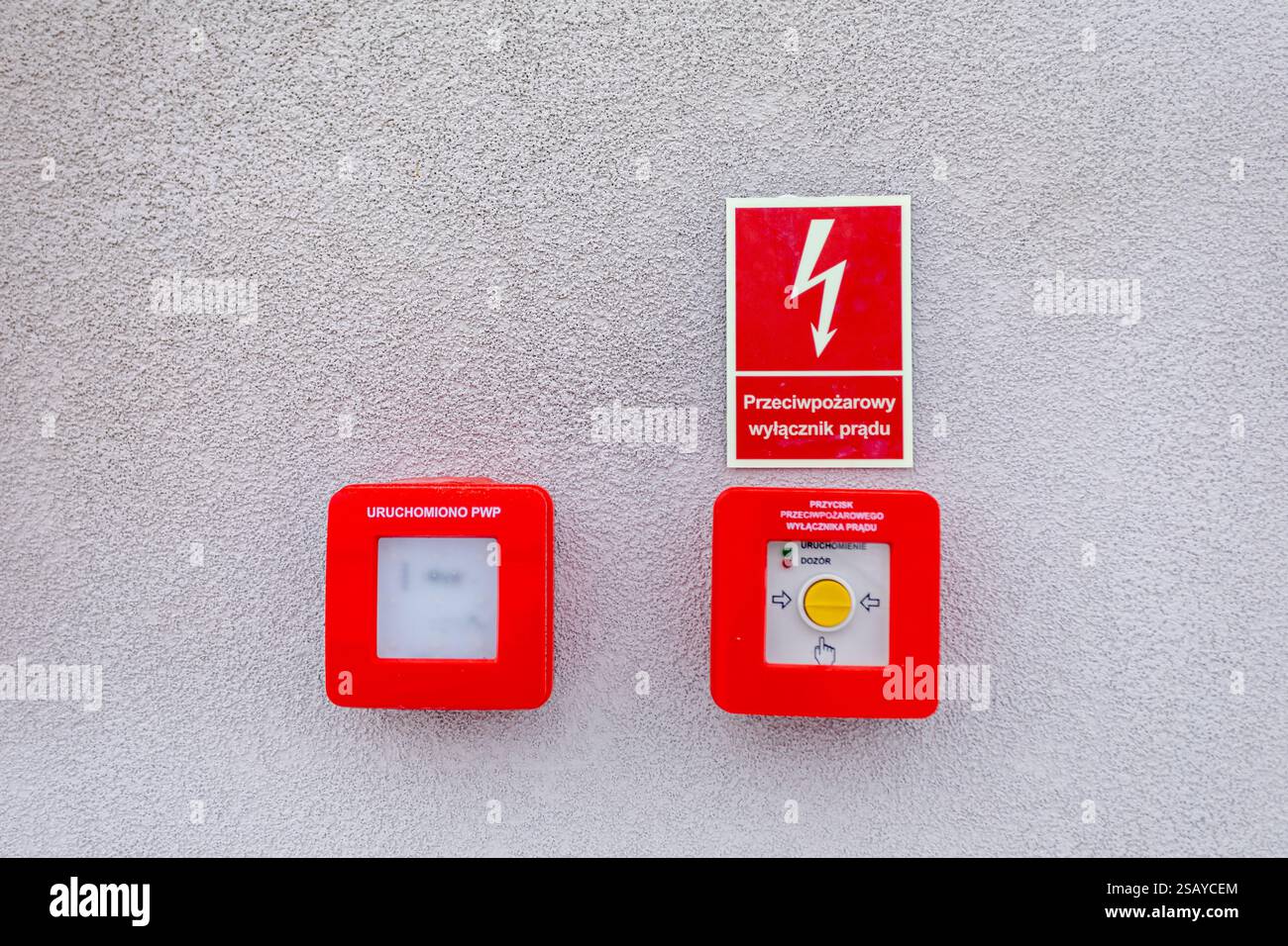 Signage for Electrical Safety and Emergency Situation Button Activation ...