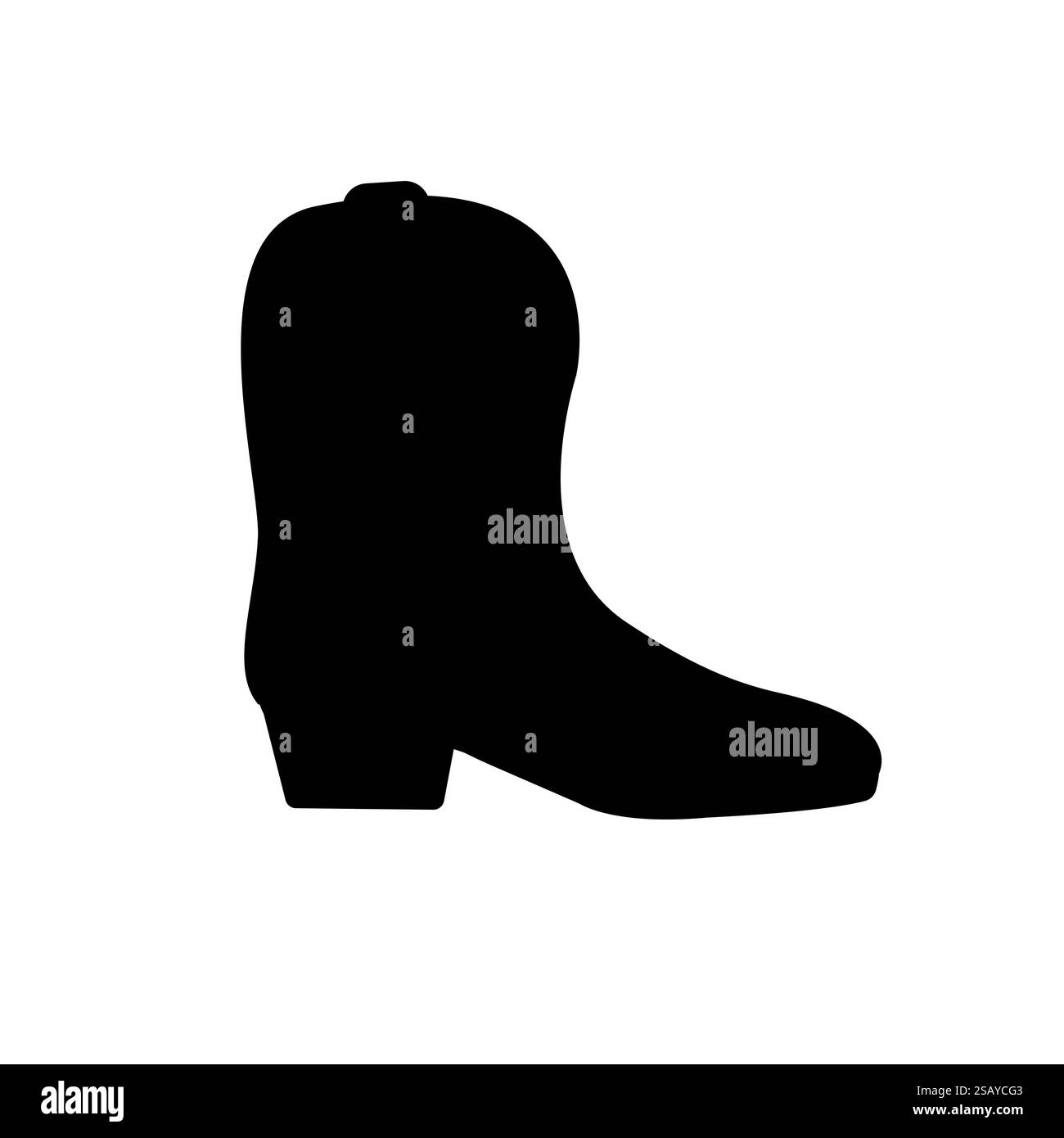 Vector flat cowboy boot silhouette isolated on white background Stock ...