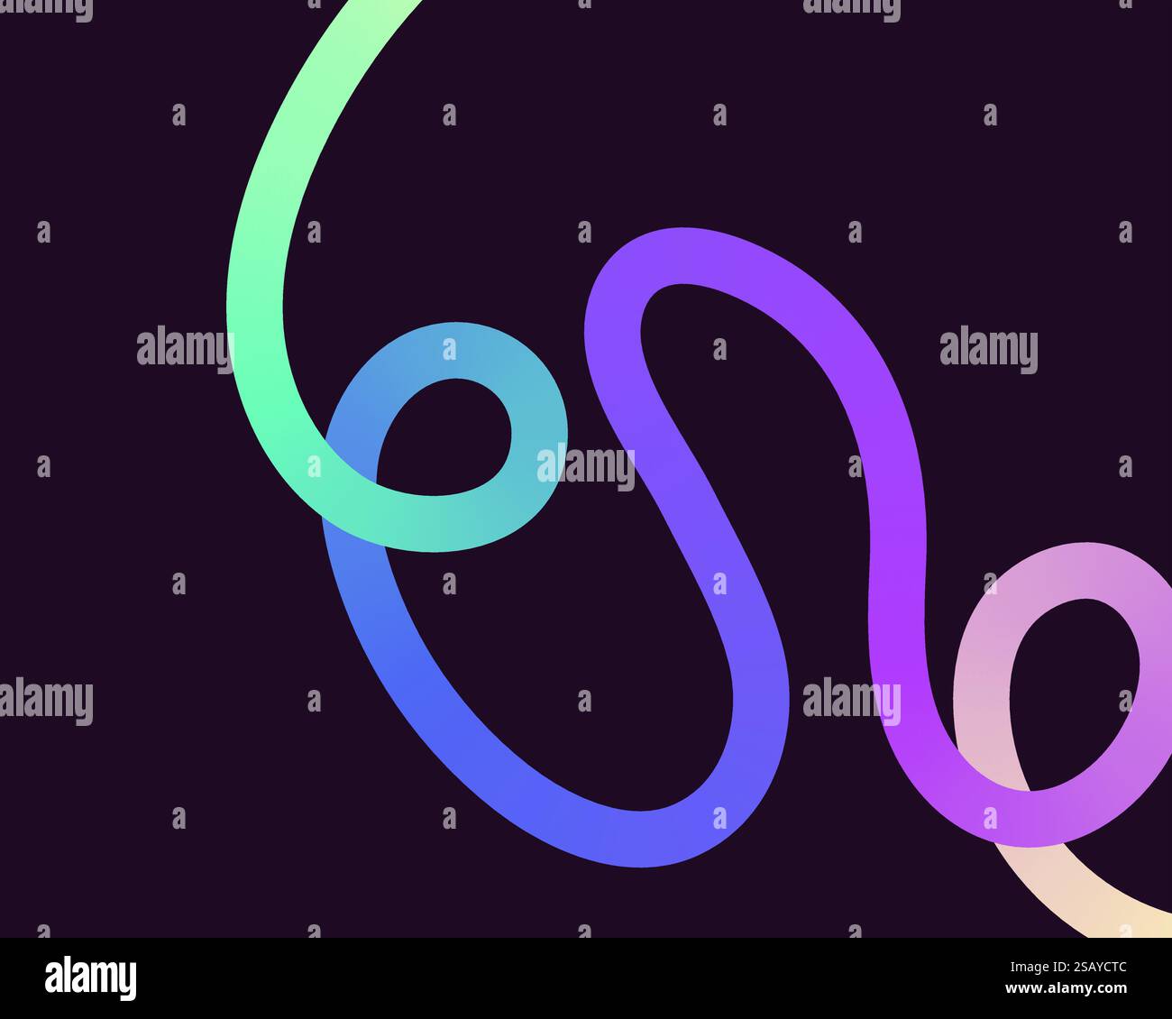 bright, neon squiggle shapes with smooth curves and loops. vivid colors ...