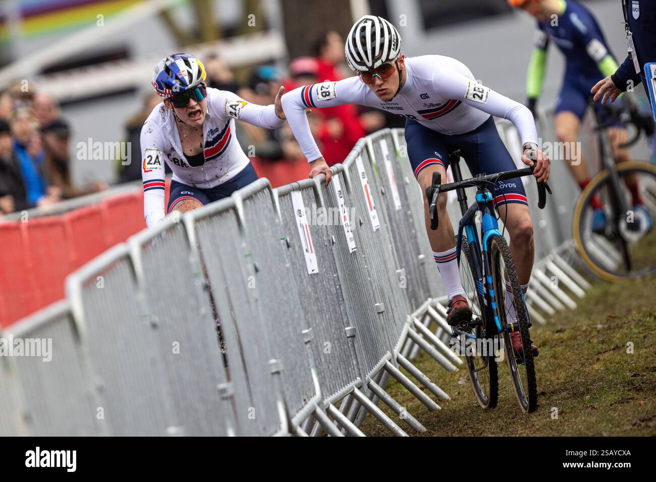 Britain's six-strong cyclo-cross relay team won the opening team race ...