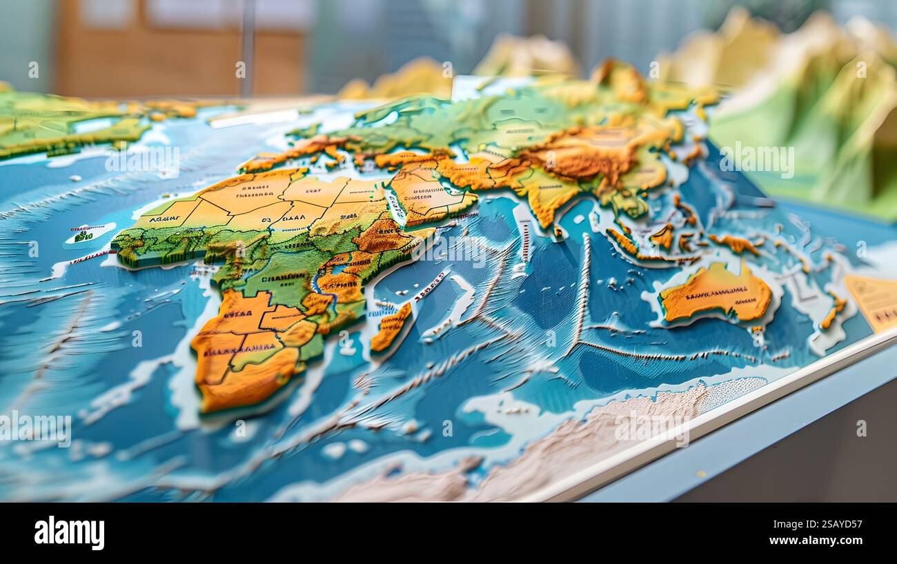 Detailed map displays country hi-res stock photography and images - Alamy
