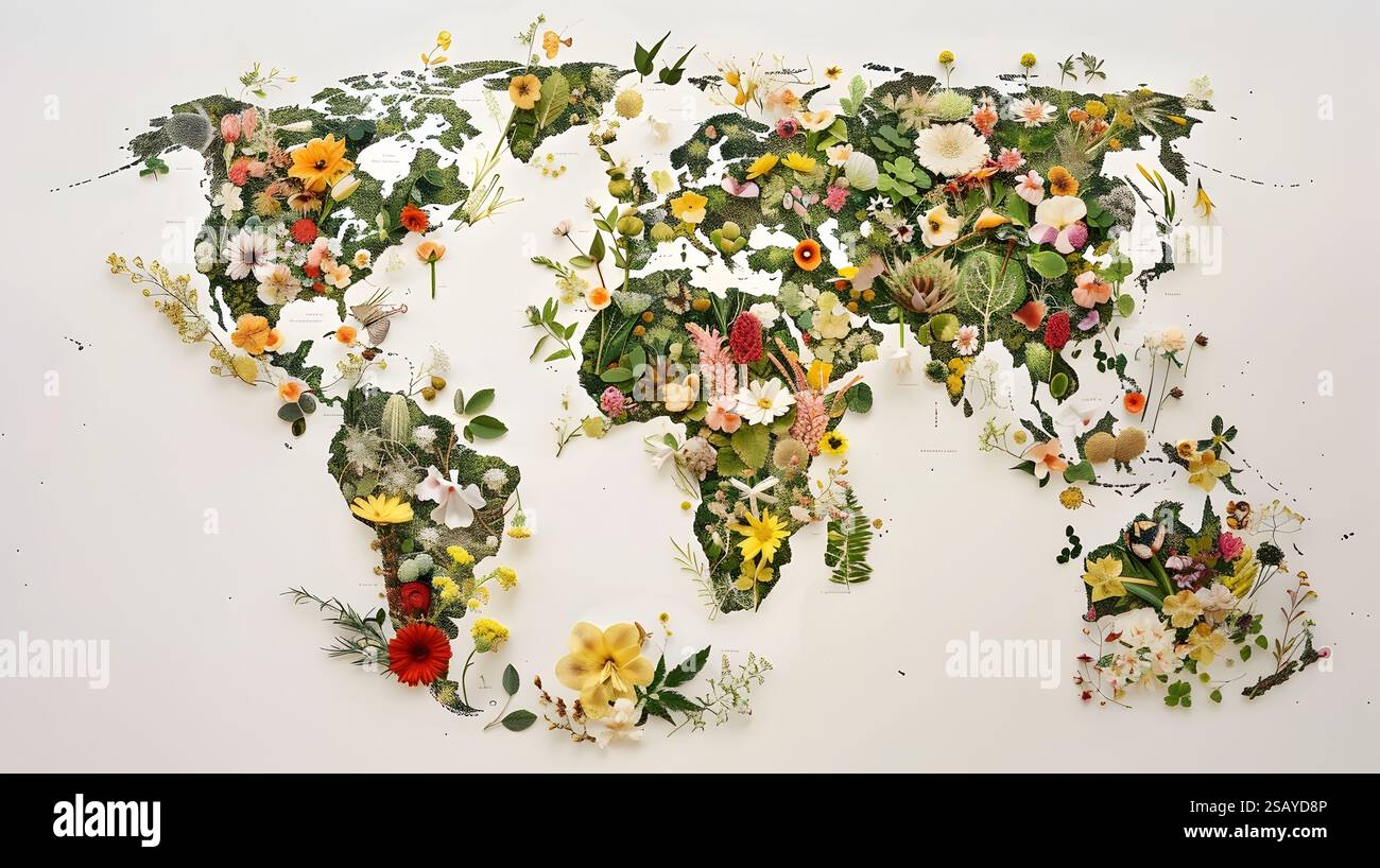 This visually striking image presents a unique take on a world map ...