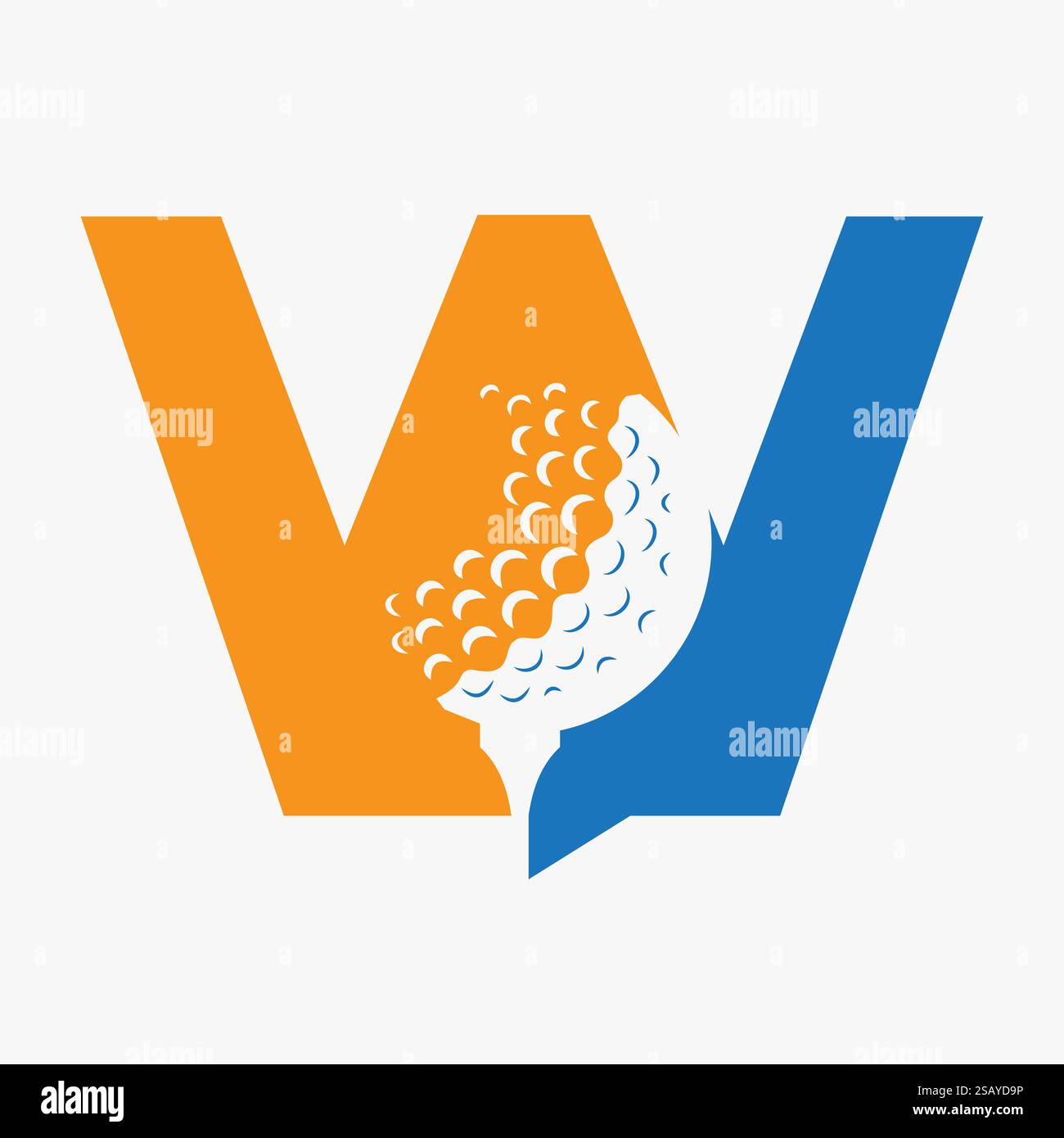 Initial Golf Ball On Letter W Logo Design Vector Template. Golf Logo ...