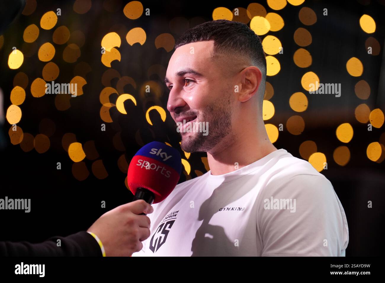 Callum Simpson during the weigh-in at BOXPARK Wembley, London. Adam ...