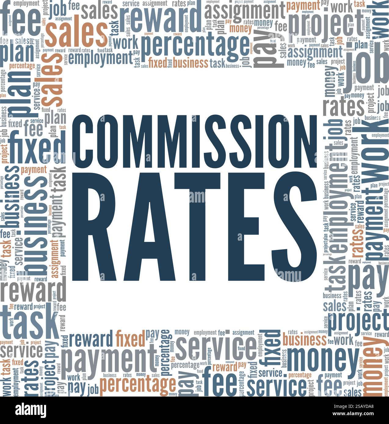 Commission Rates word cloud conceptual design isolated on white ...