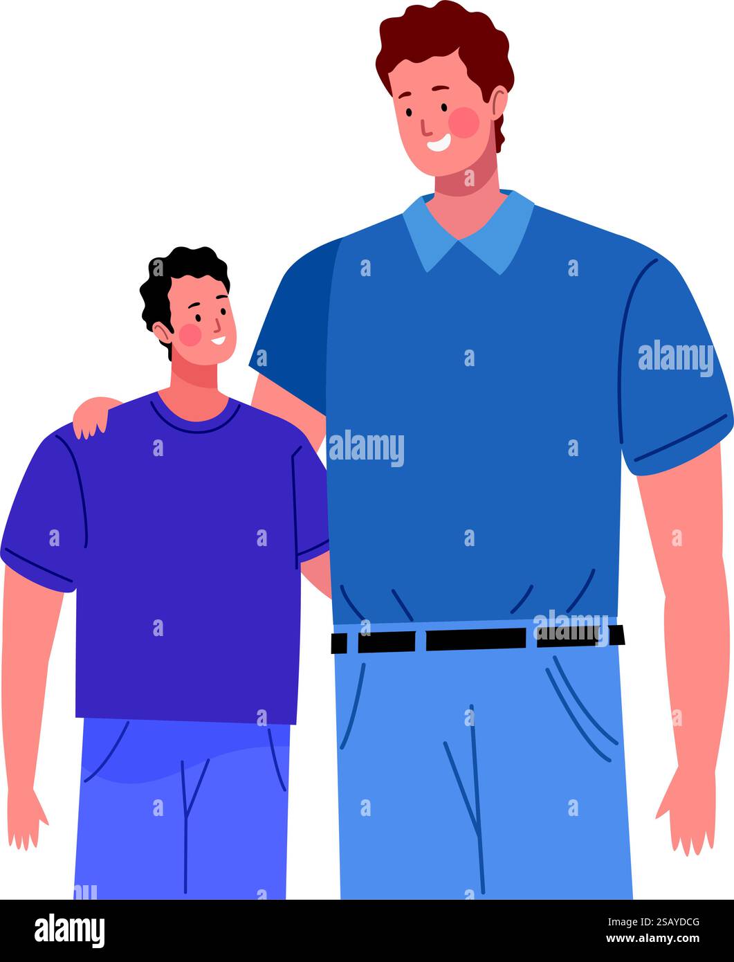 Father son embrace child Stock Vector Images - Alamy