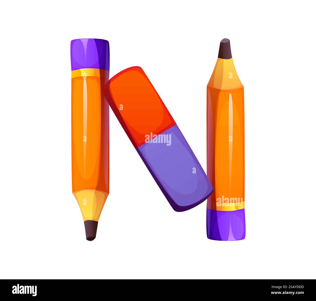 School education font pencil stationery N letter. Kid creative classes ...