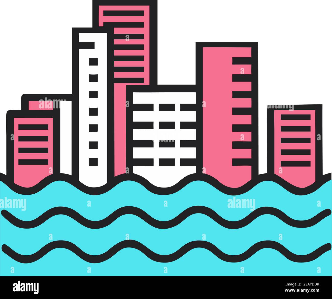 Modern waterfront buildings Stock Vector Images - Alamy