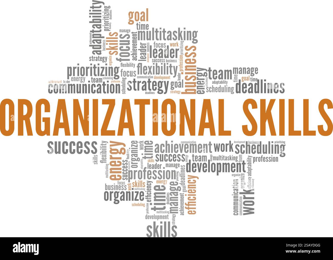 Organizational Skills word cloud conceptual design isolated on white ...