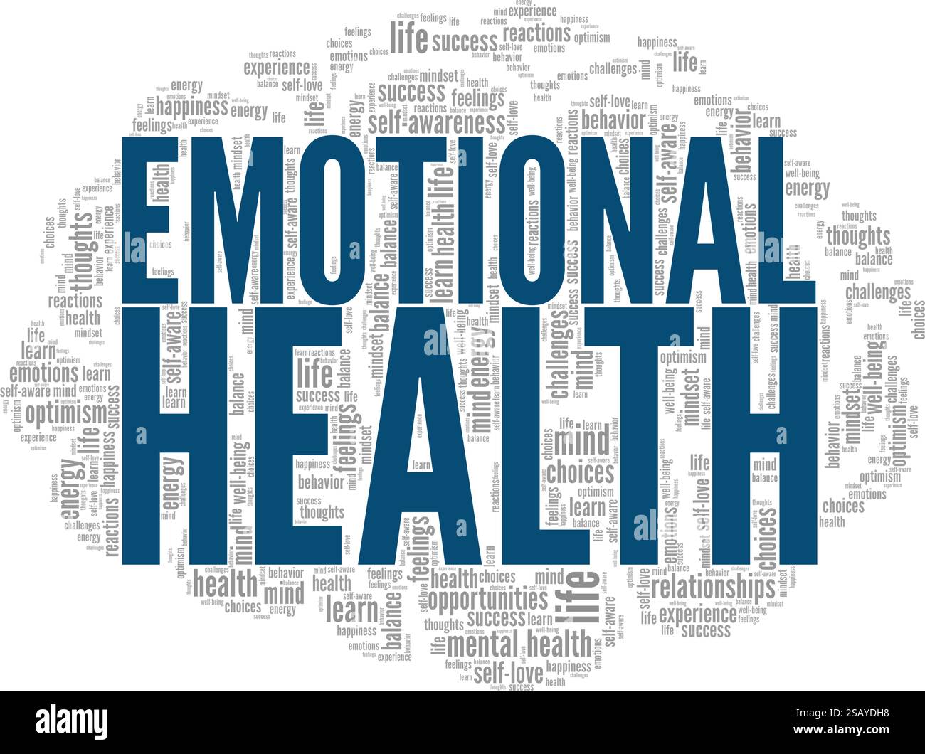 Emotional Health word cloud conceptual design isolated on white ...
