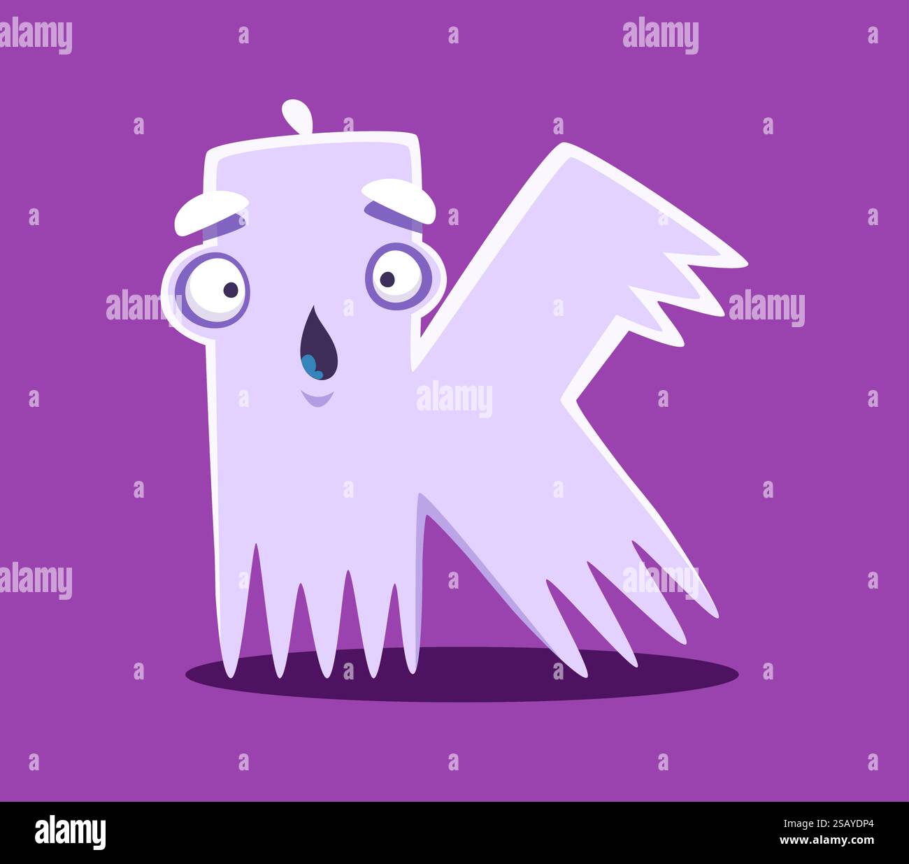 Halloween font letter K scary monster character. Crazy Halloween beast ...