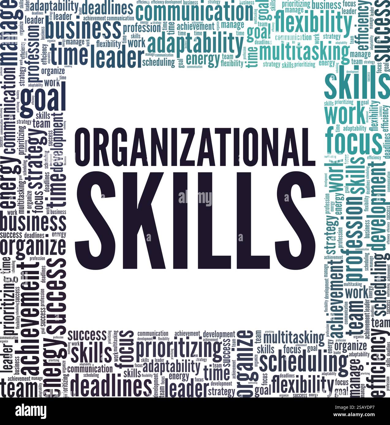 Organizational Skills word cloud conceptual design isolated on white ...