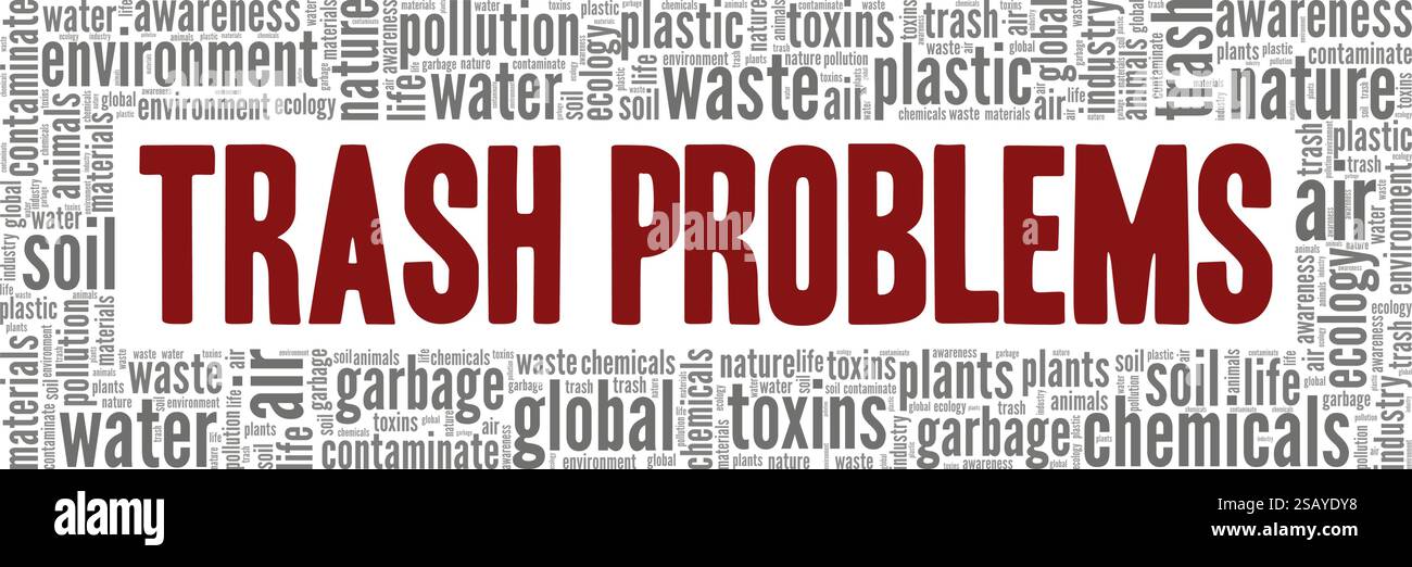Trash Problems word cloud conceptual design isolated on white ...