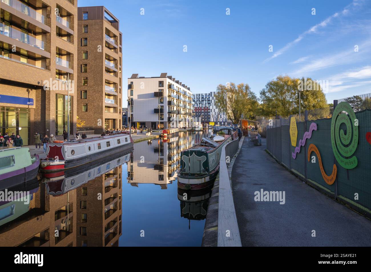 This is a view of the New Islington Marina, a famous riverside ...