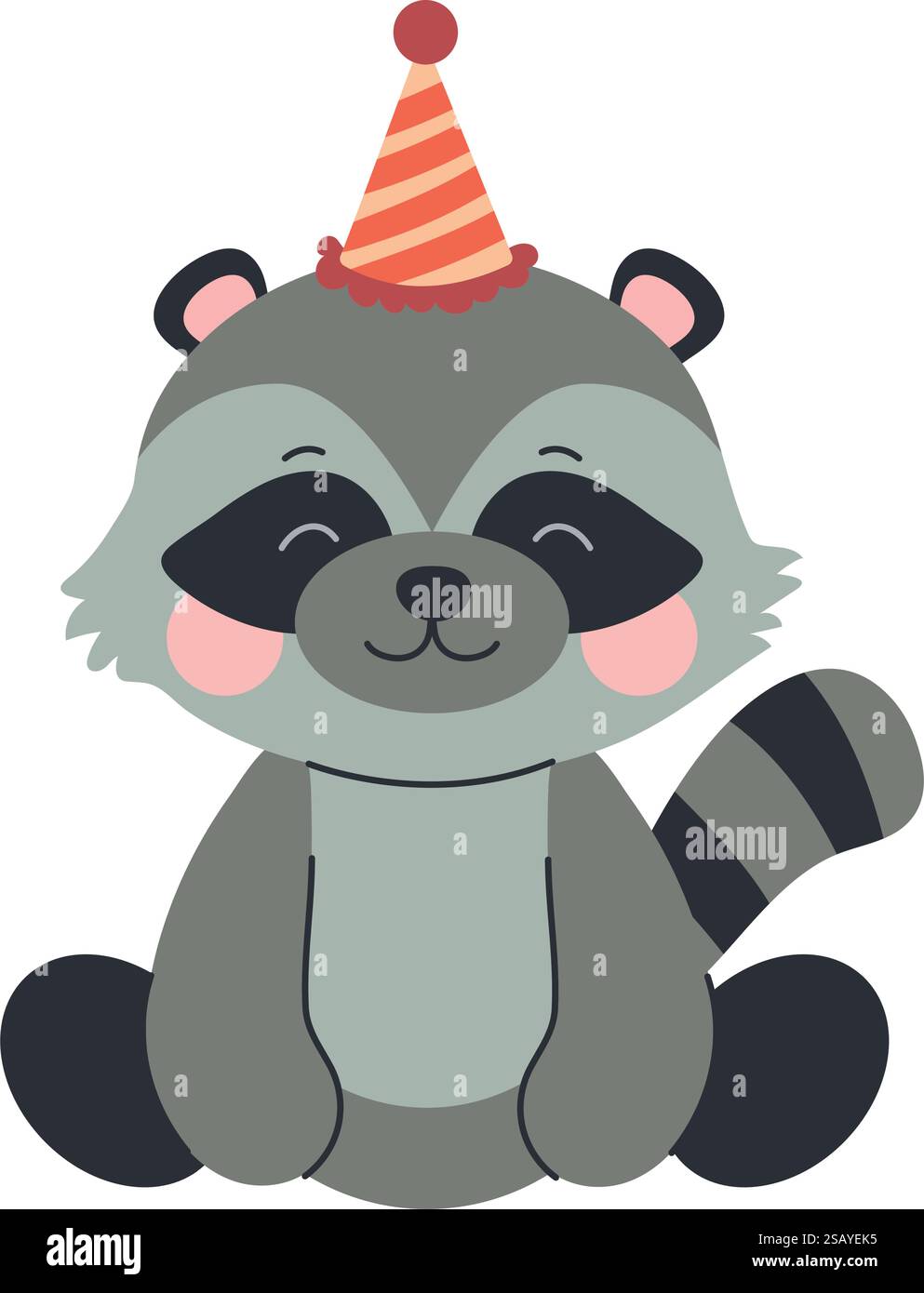 Raccoon with party hat Stock Vector Image & Art - Alamy