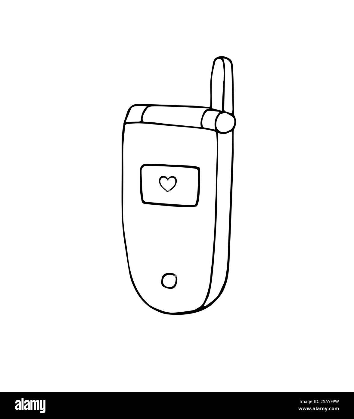 Vector hand drawn doodle sketch retro mobile phone isolated on white background Stock Vector ...