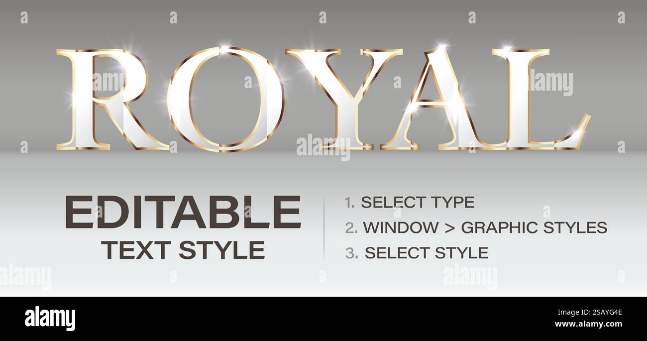 Royal editable text effect, golden premium graphic style template. Customizable elite ...