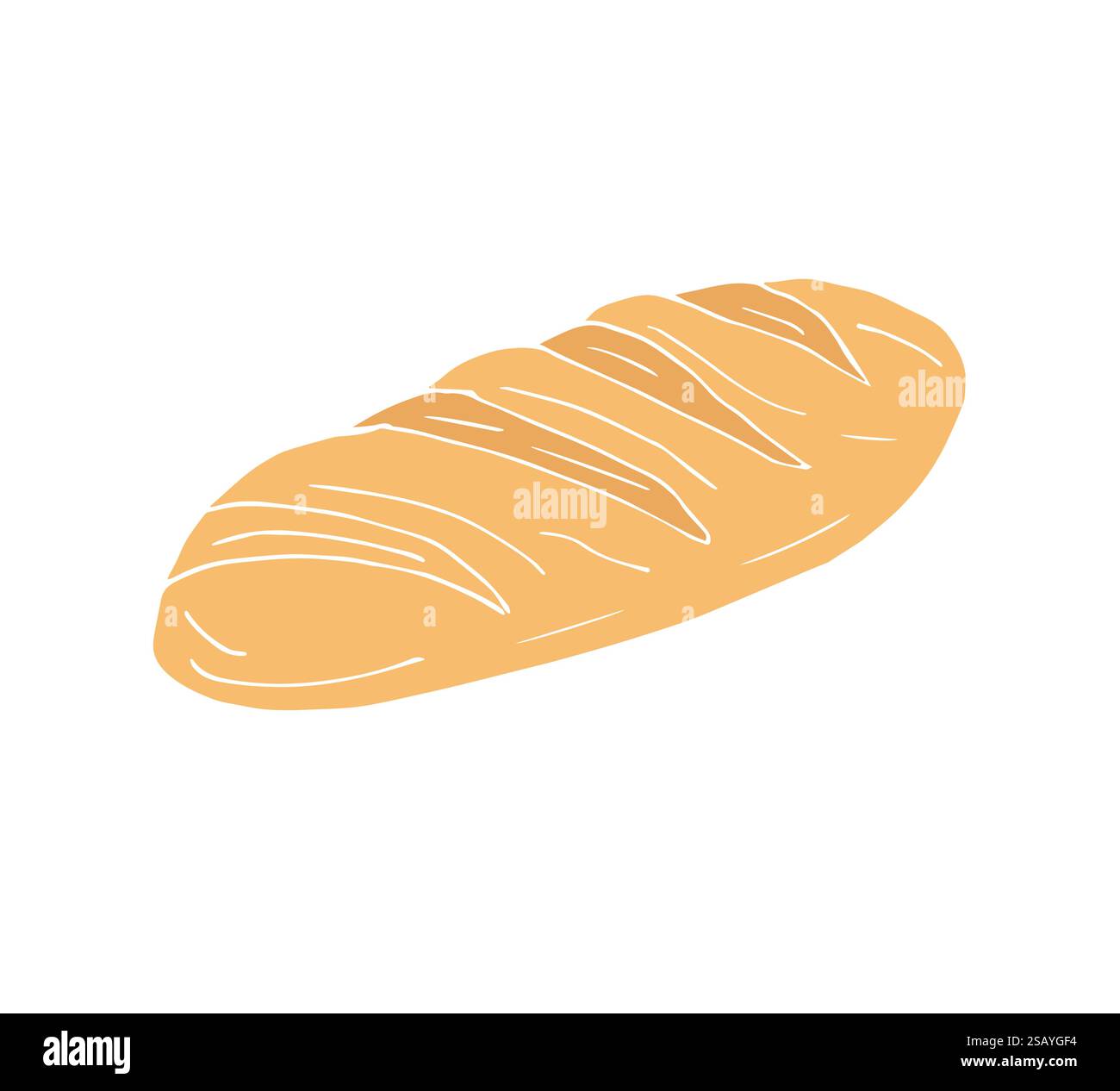 Vector hand drawn doodle sketch colored bread isolated on white ...