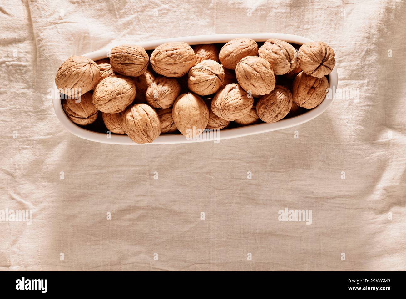 Fruit of walnuts in white box , healthy eating ,nutritional supplement ...