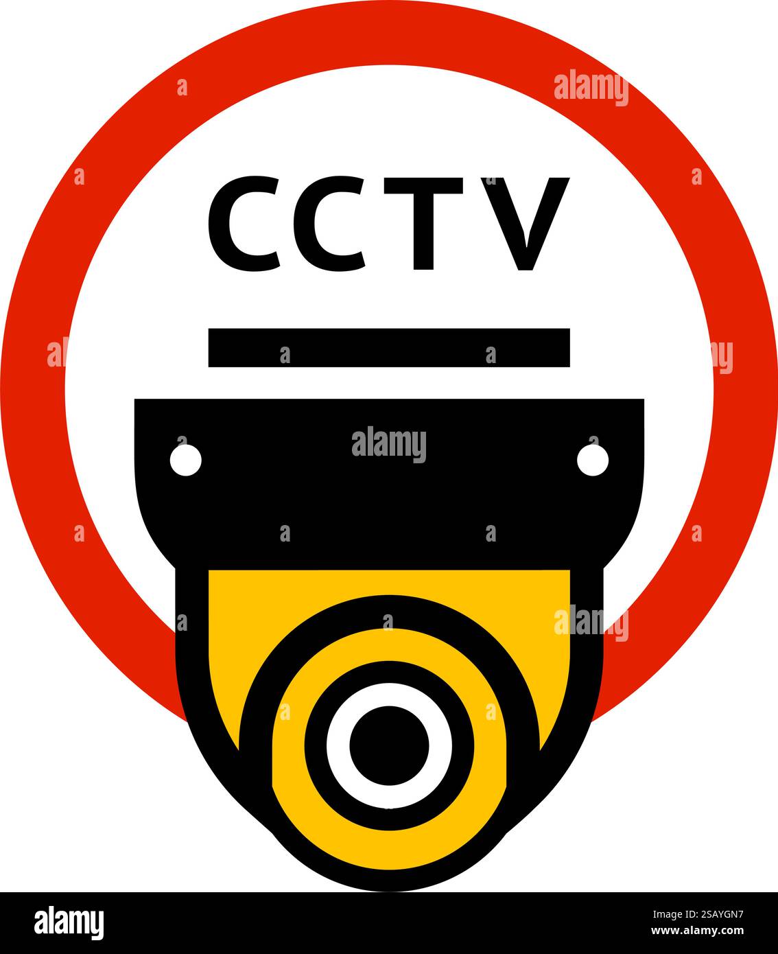 CCTV sticker, video surveillance, vector sticker Stock Vector Image ...