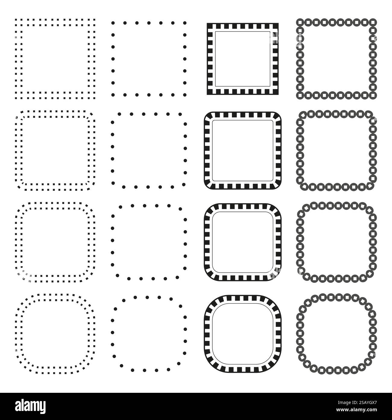 Minimalist frame set. Decorative border collection. Geometric outline ...
