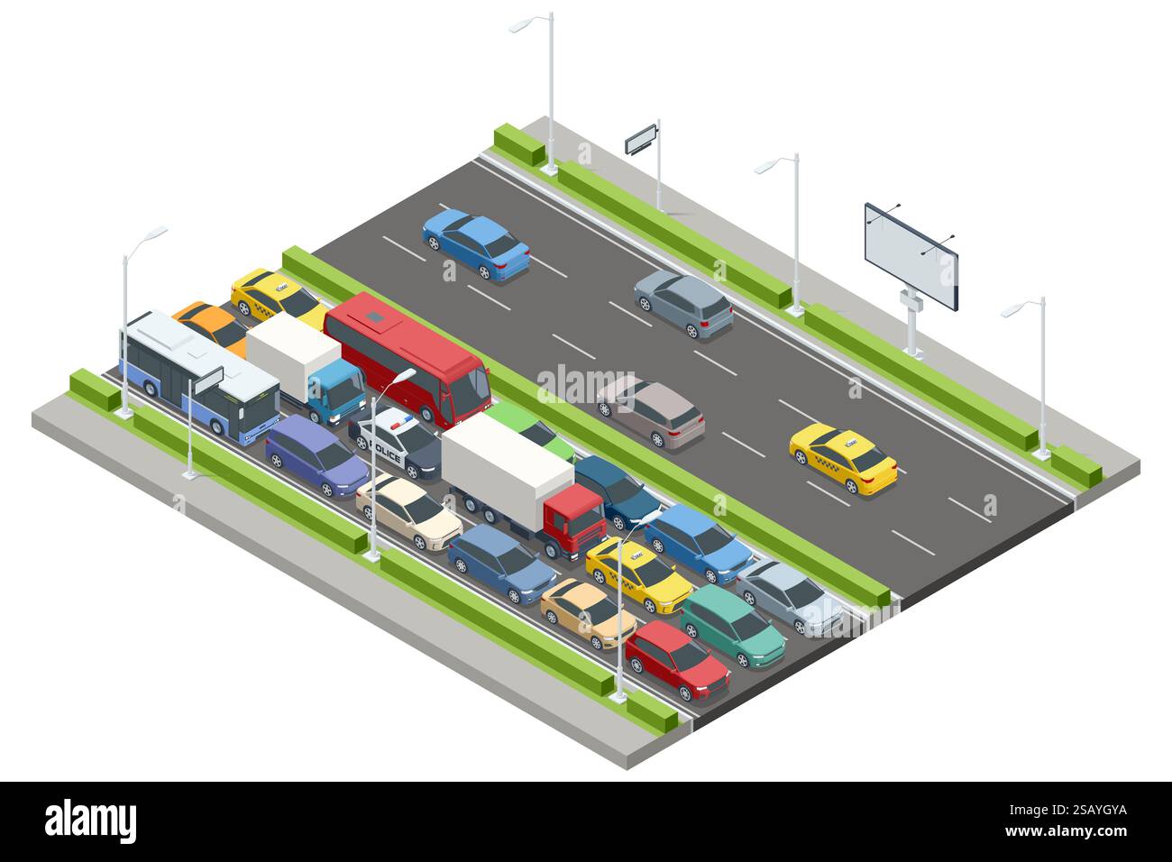 Gridlock traffic jam on city Stock Vector Images - Alamy