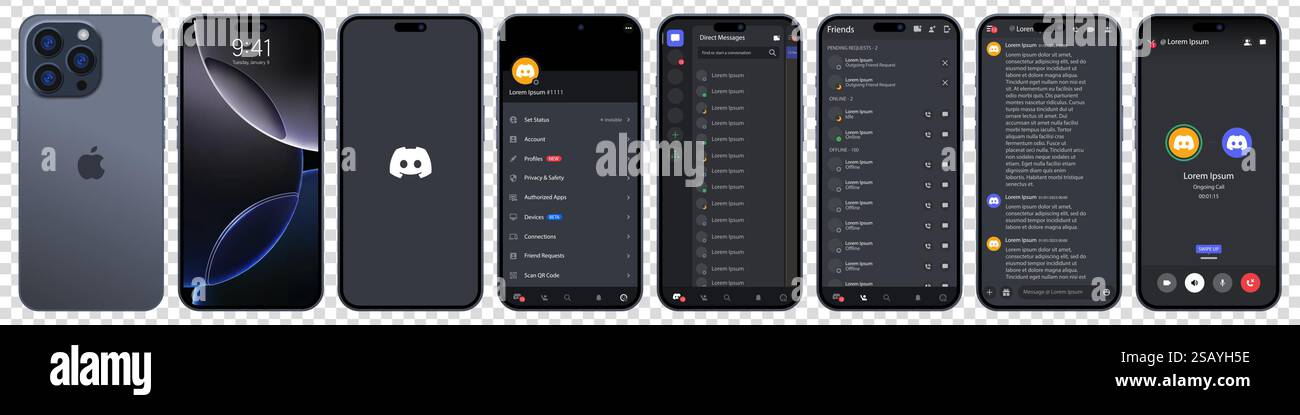 Discord screen in gray Iphone 16 pro. Discord mobile application from ...