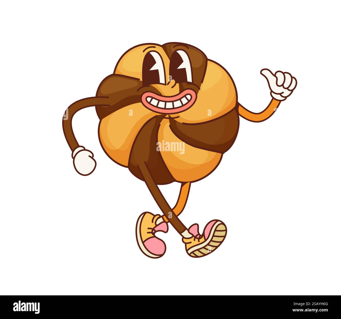 Cartoon cookie character, funny and groovy personage. Isolated vector ...