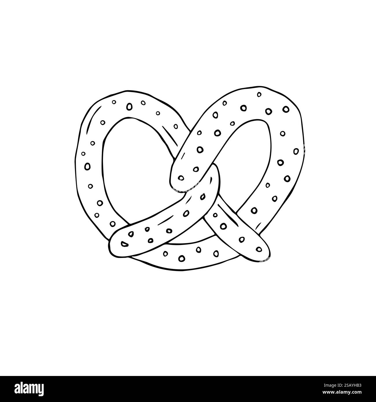 Vector hand drawn doodle sketch pretzel isolated on white background ...