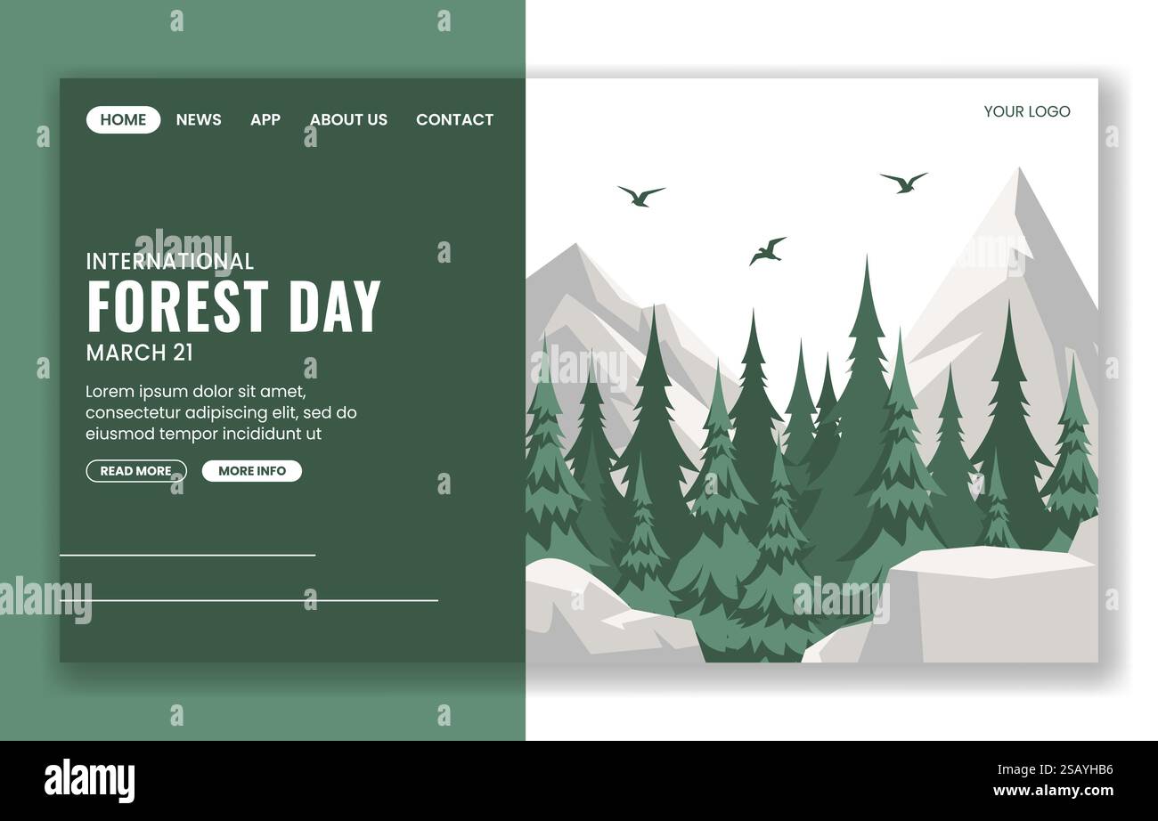 International Forest Day Social Media Landing Page Template in Flat ...