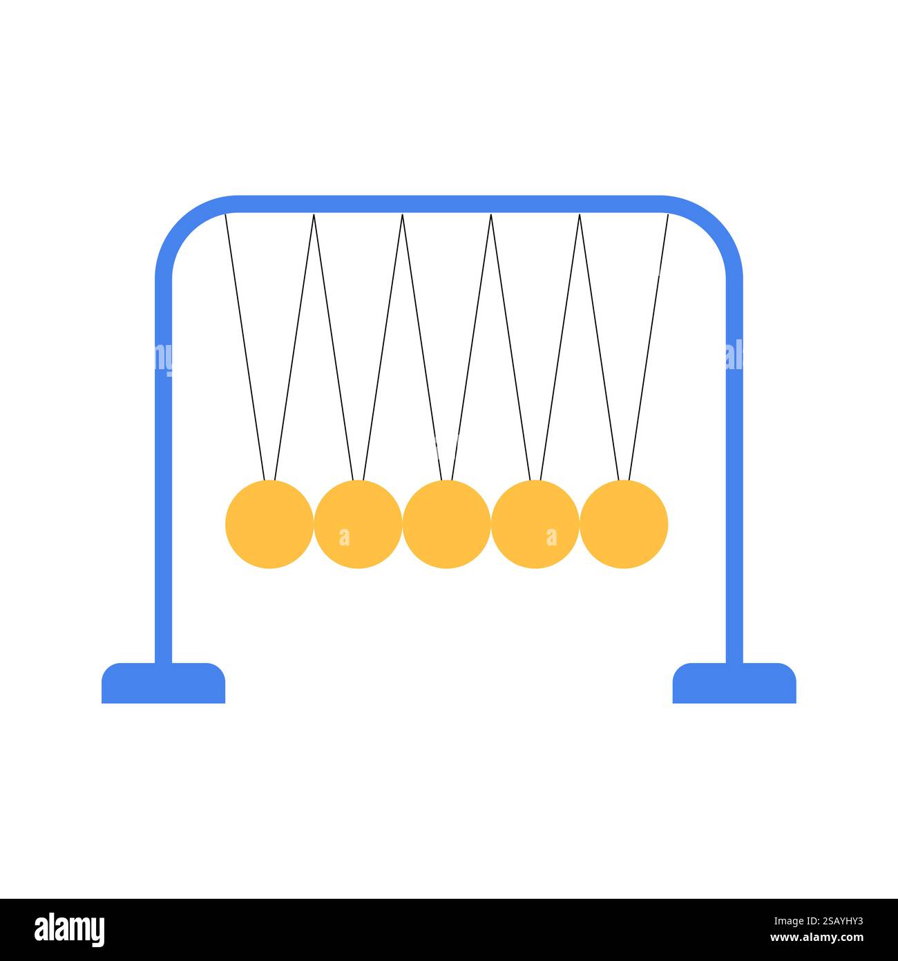 Newtons Cradle In Flat Vector Illustration Symbolizing Physics, Motion ...