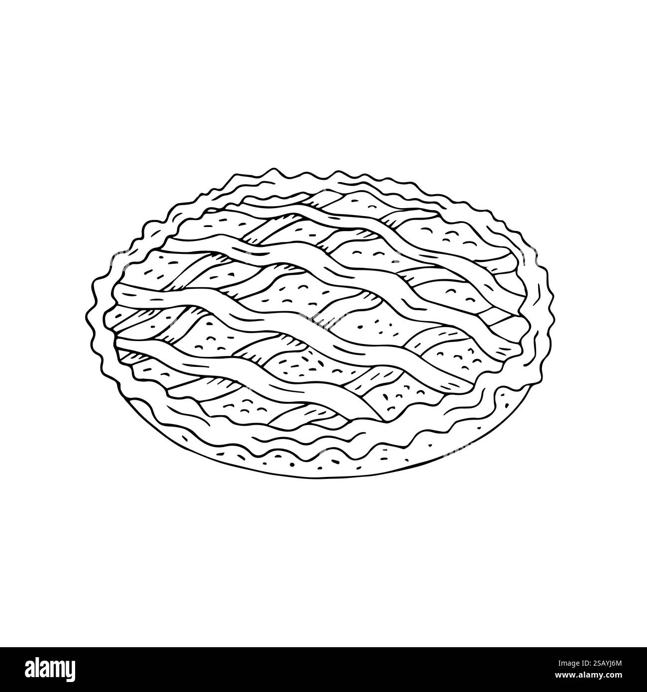 Vector hand drawn doodle sketch pie tart isolated on white background ...