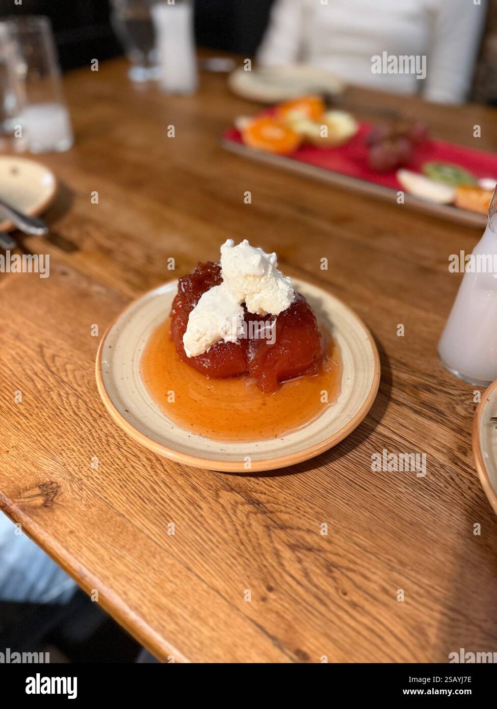 Traditional Turkish style quince dessert. The quince is cooked until ...