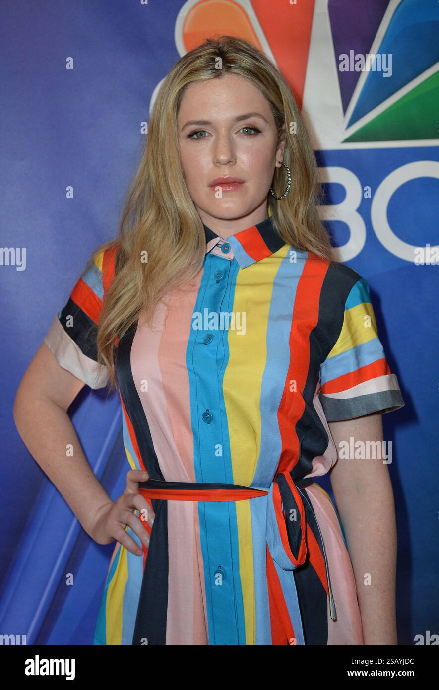 Harriet Dyer arriving at the NBCUniversal Upfront Presentation at the Four Seasons hotel on May ...