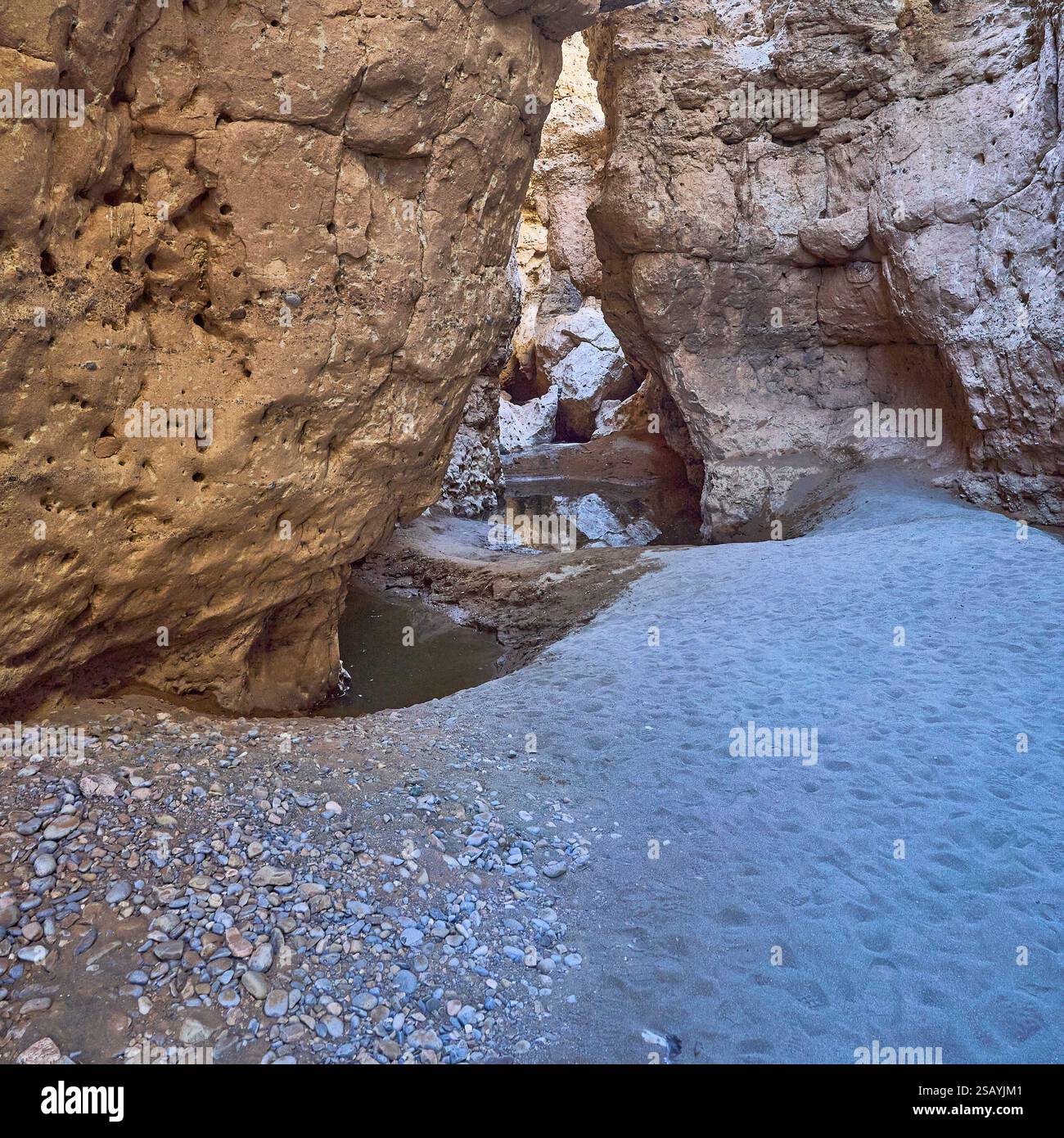 A water spring at the beginning of the Sesriem Canyon, Namibia, Africa ...