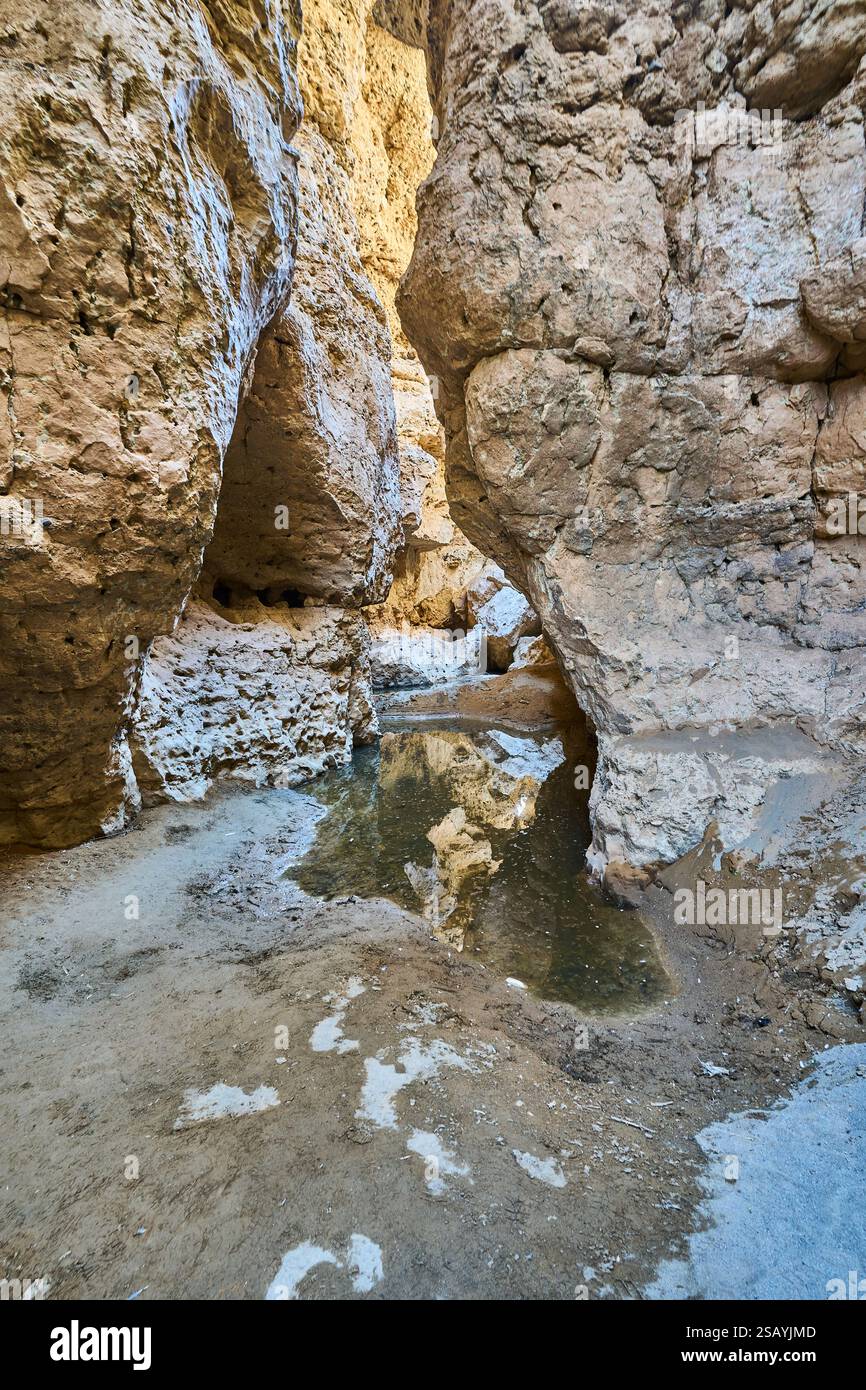 A water spring at the beginning of the Sesriem Canyon, Namibia, Africa ...