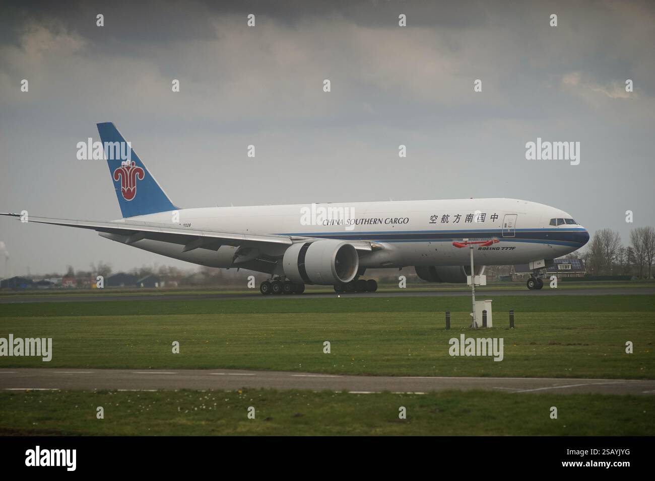 A Boeing 777 from China Southern Cargo just landed on runway 18R at ...