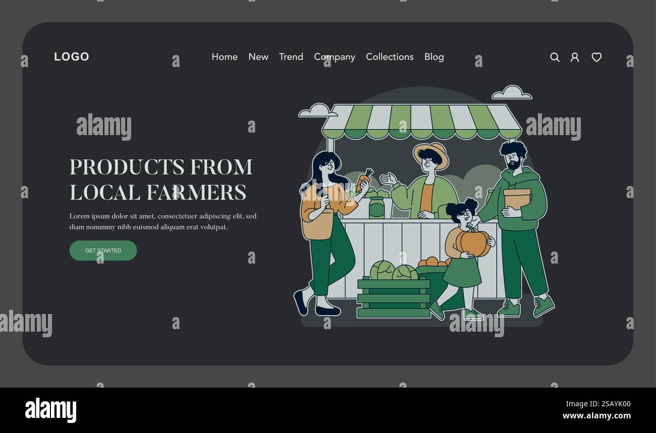 Eco Life concept. Local farmers market promoting fresh produce and ...