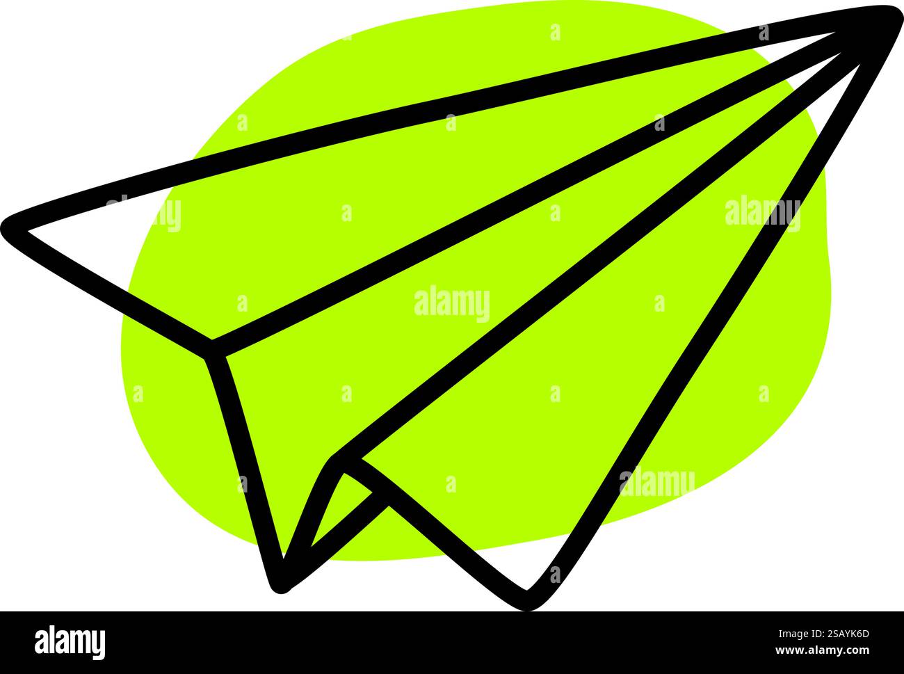 Doodle Paper Airplane icon hand drawn with thin line and colorful blob ...