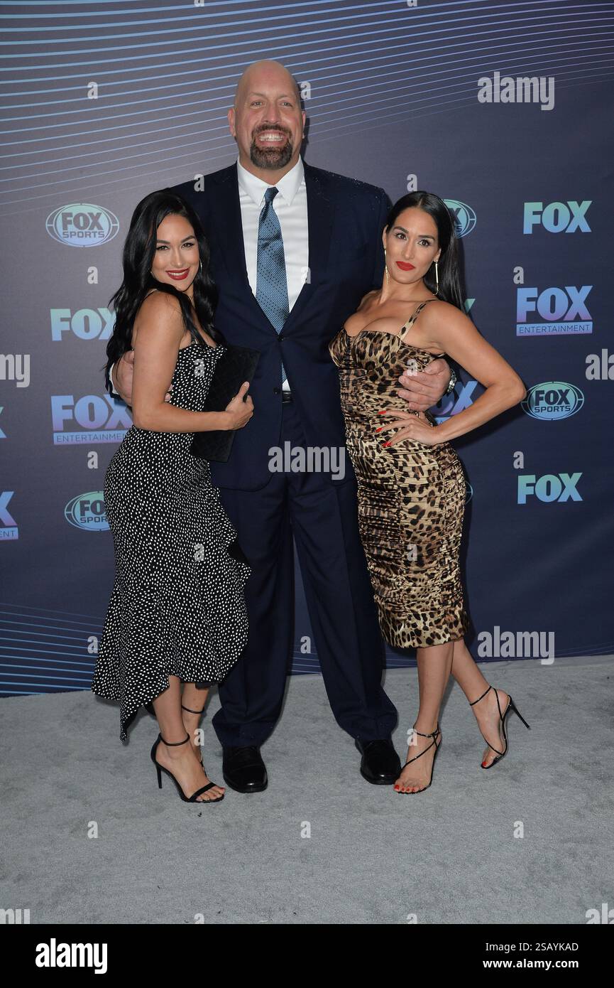 Nikki Bella, Paul Wight (Big Show) and Brie Bella arriving at the Fox ...
