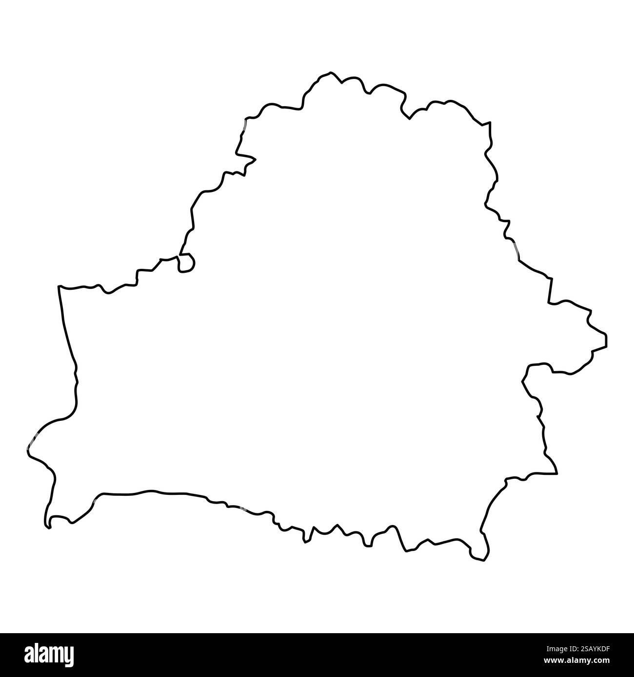 Outline Map of Belarus Eastern Europe border shape geography Stock ...