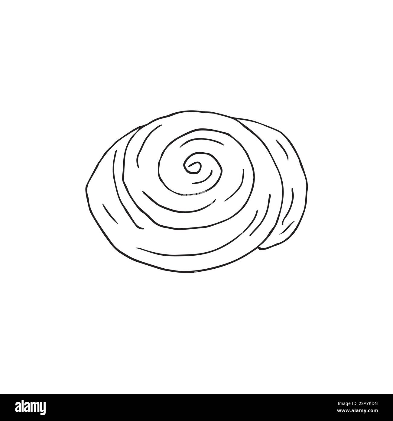 Vector hand drawn doodle sketch cinnamon roll bun isolated on white ...