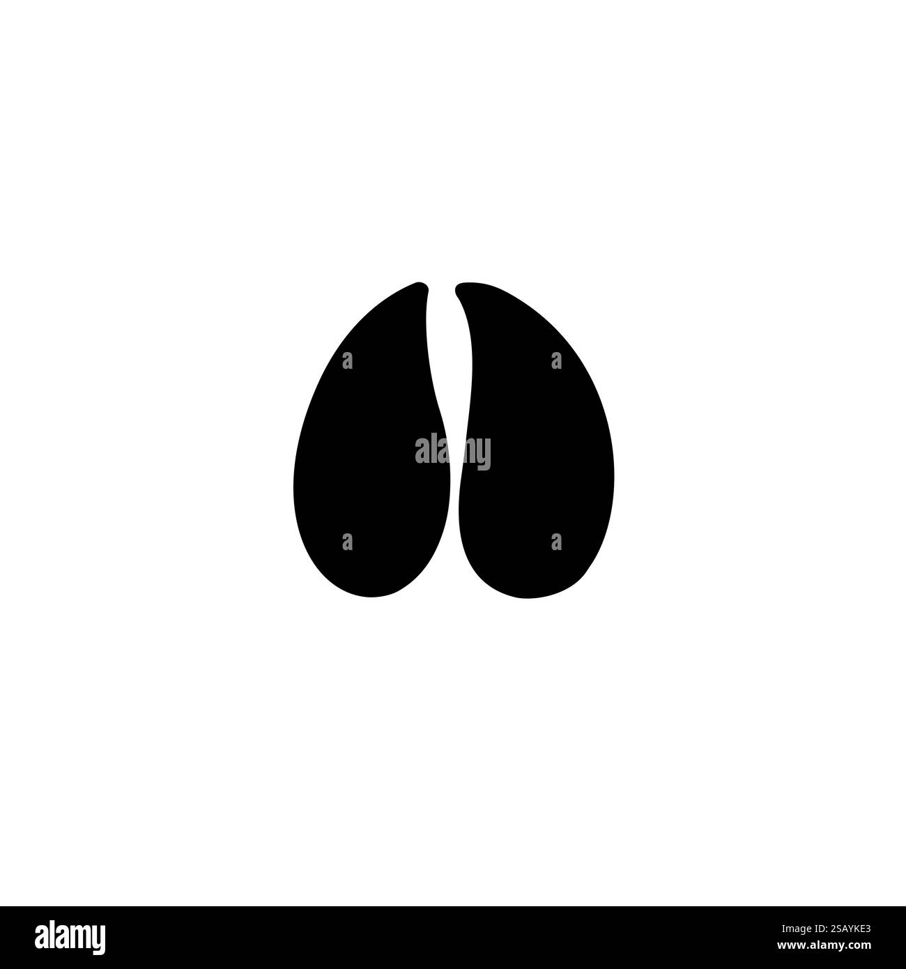 Vector hand drawn goat cow paw foot print isolated on white background ...