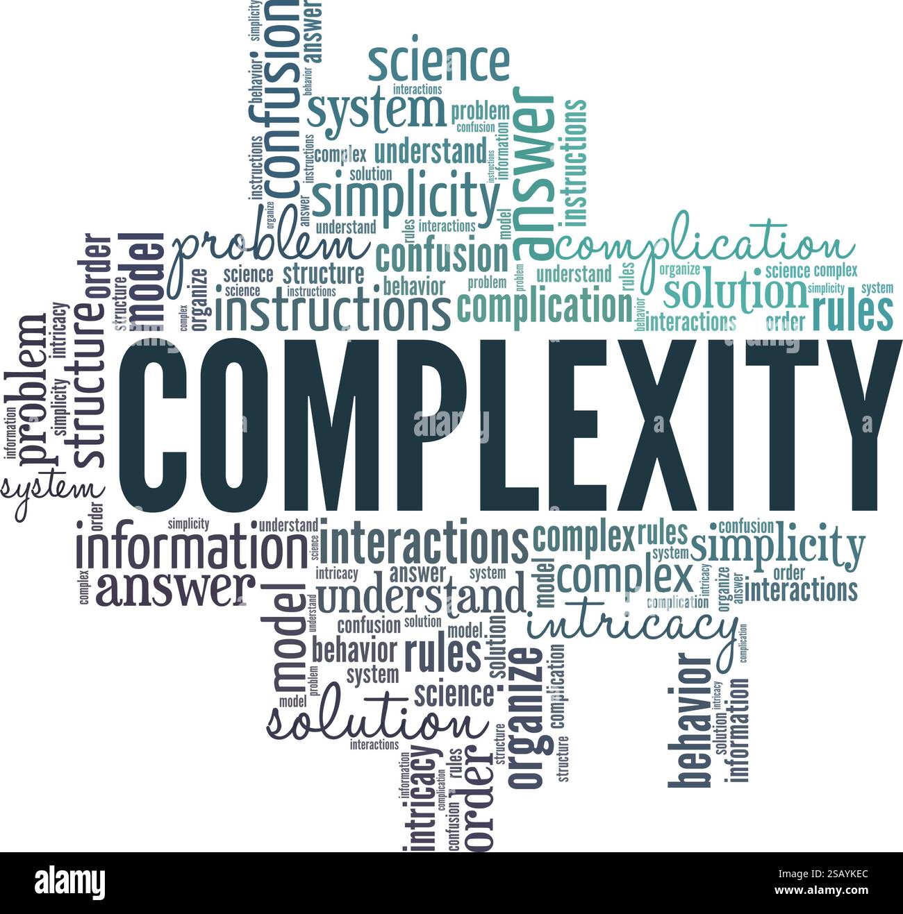Complexity word cloud conceptual design isolated on white background ...