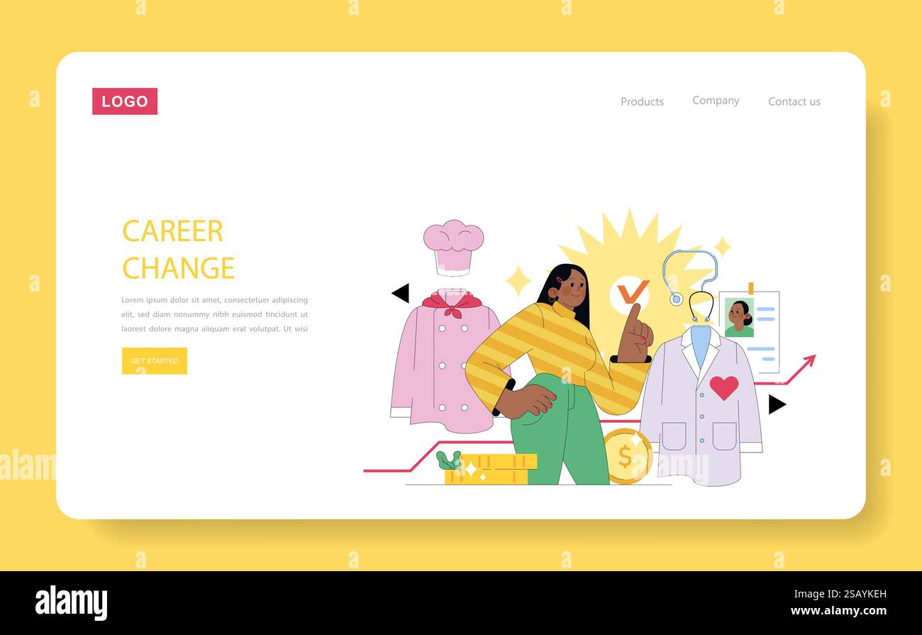 Career Change concept. Transition from chef to doctor showcased with ...