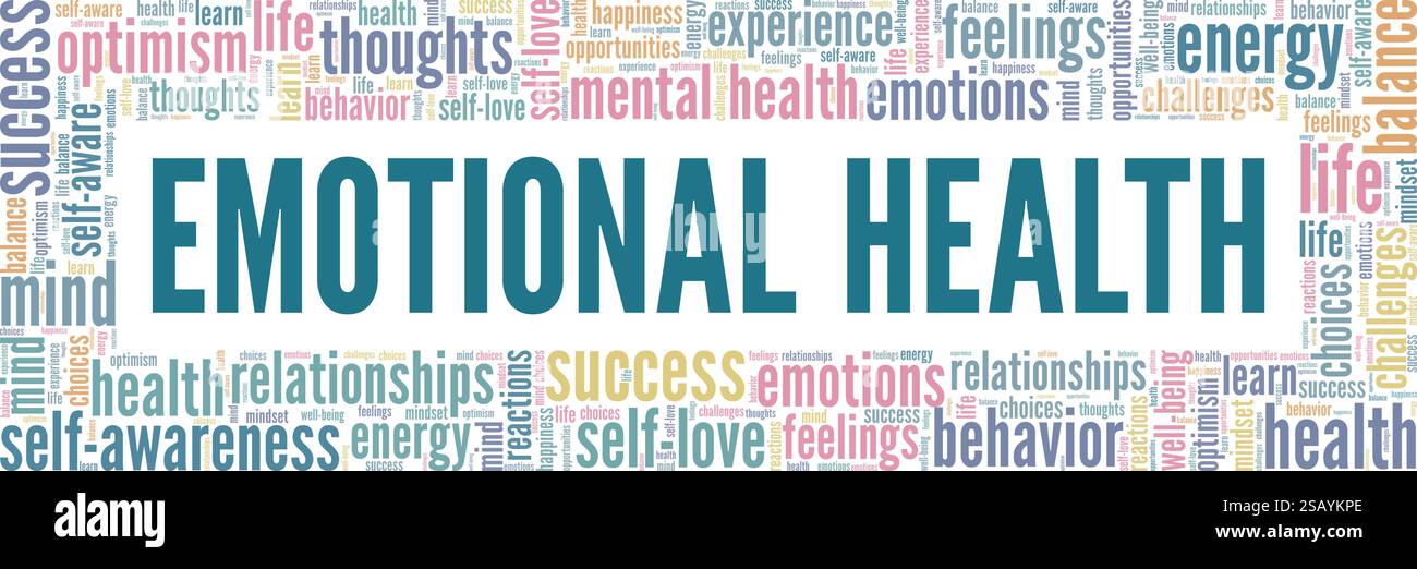 Emotional Health word cloud conceptual design isolated on white ...