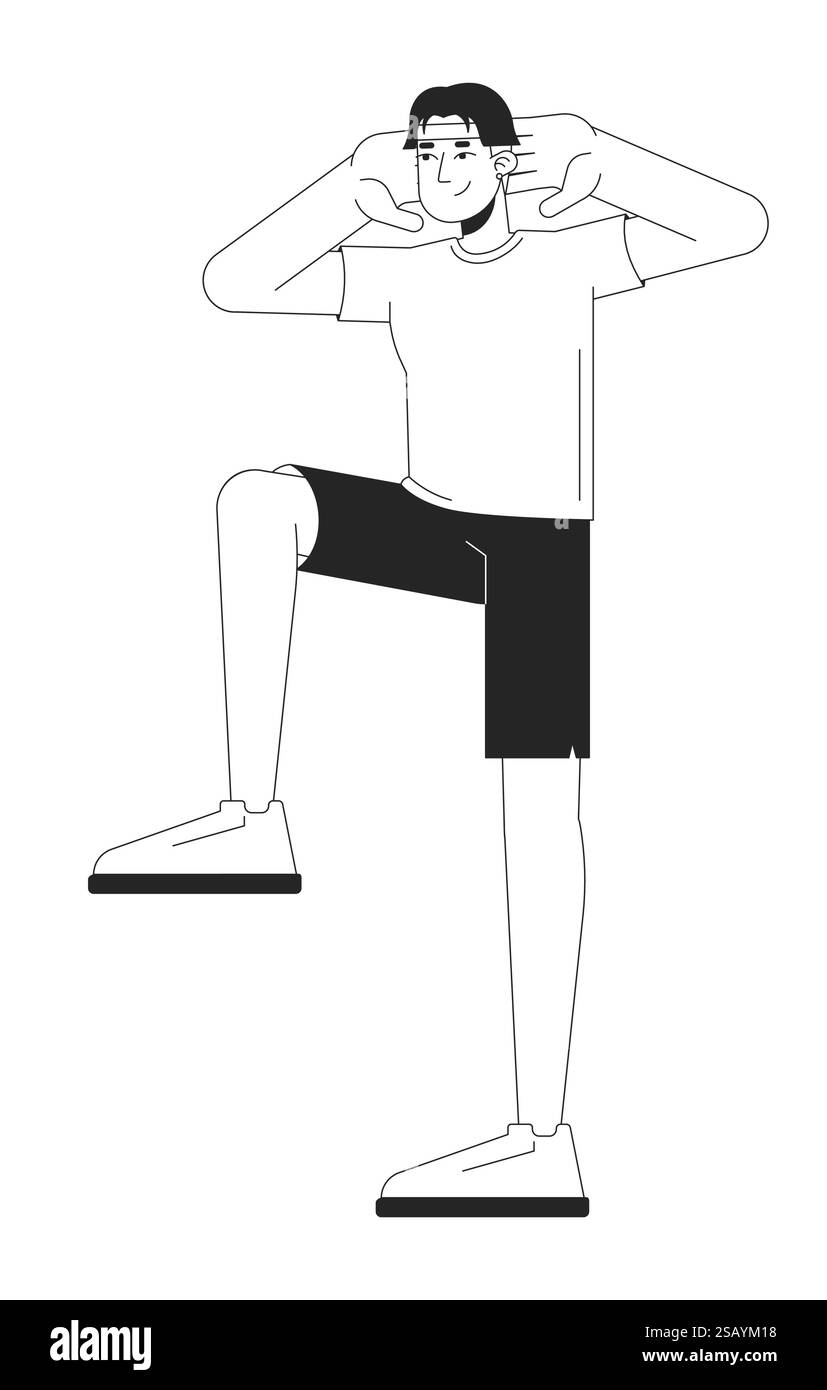 Young black man stretching Stock Vector Images - Alamy