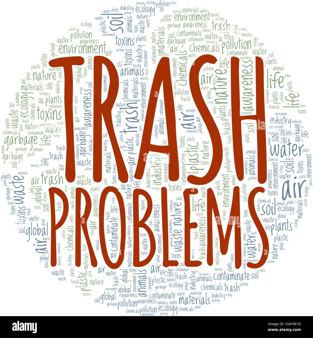 Trash Problems word cloud conceptual design isolated on white ...